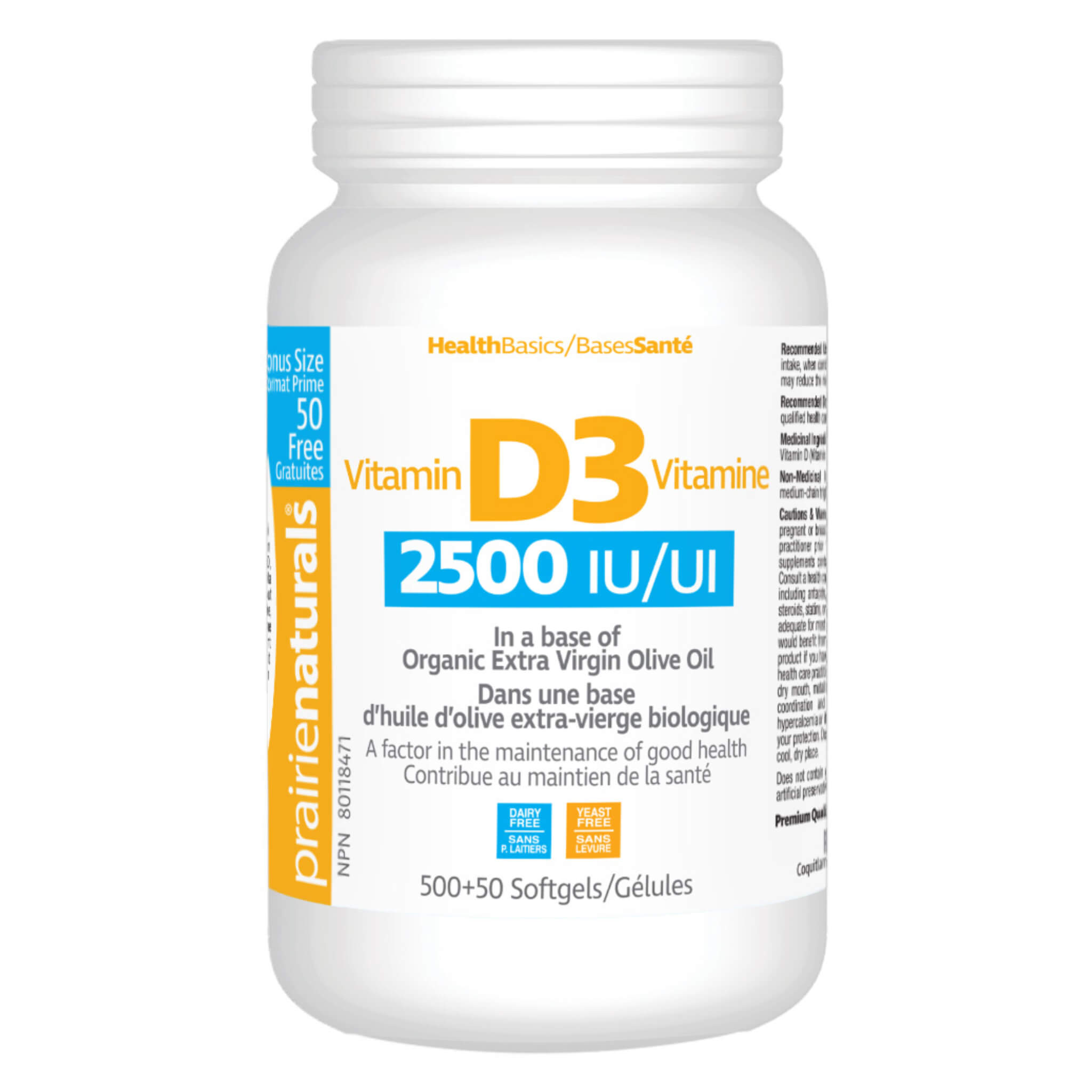 Optimum Health & Kolya | Prairie Naturals - Vitamin D3 2,500 IU Bonus ...
