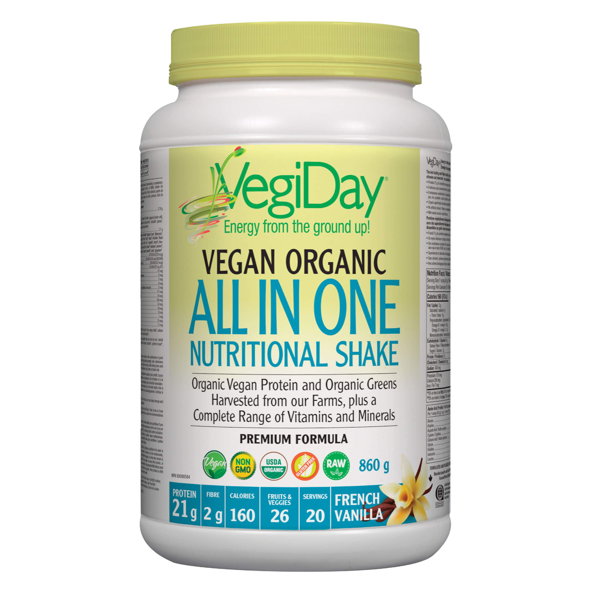 Optimum Health | VegiDay - Vegan Organic All-In-One Shake & Go (French ...