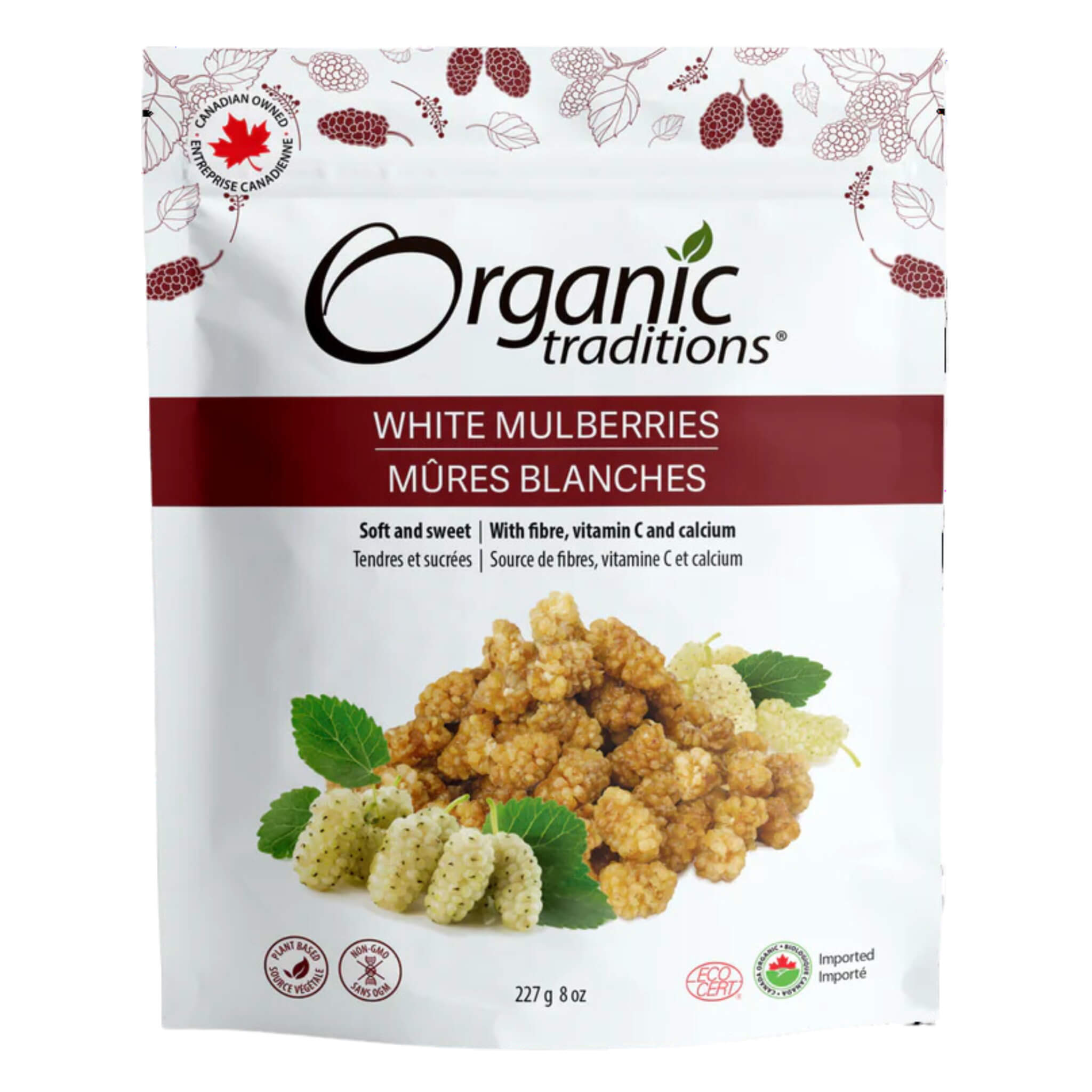 Optimum Health | Organic Traditions - White Mulberries 227g