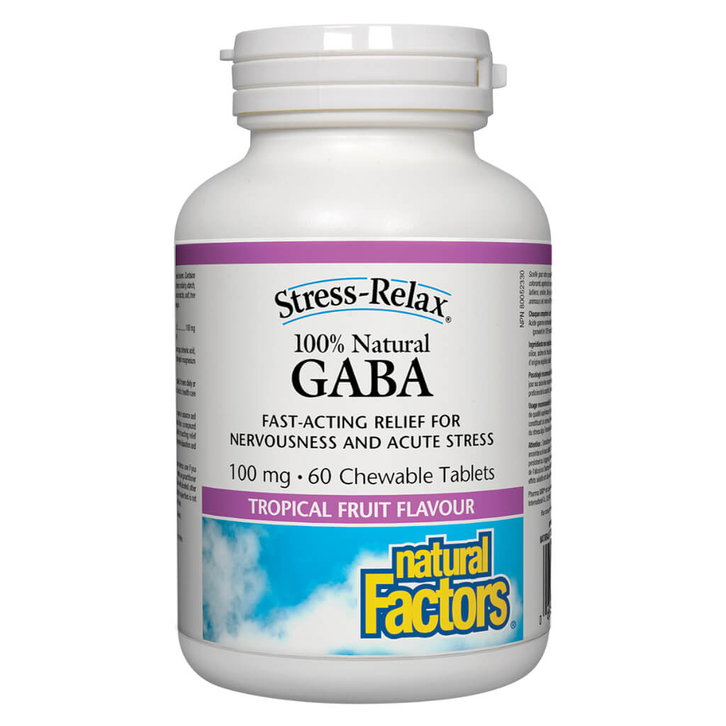 Optimum Health | Natural Factors Stress-Relax® 100% Natural GABA 100 mg ...