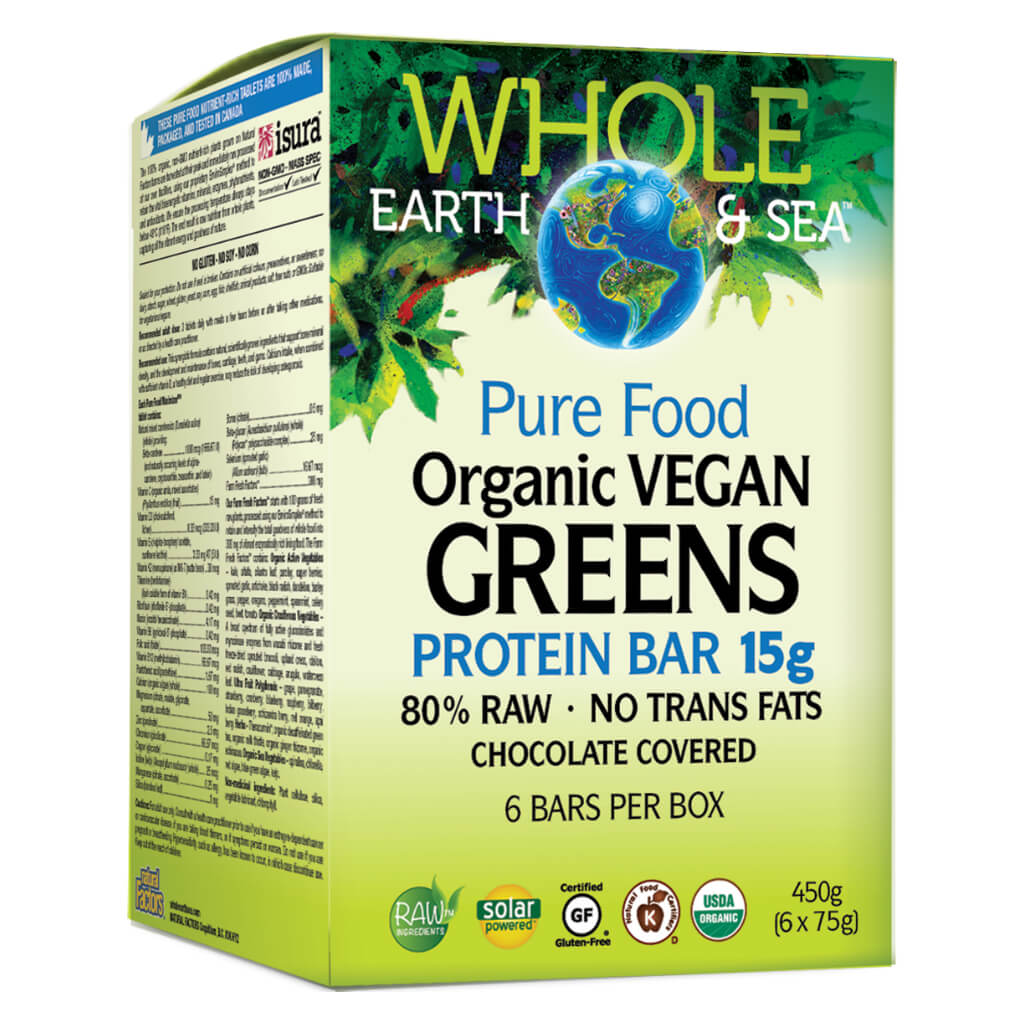 Optimum Health | Whole Earth & Sea - Organic Vegan GREENS Protein Bars