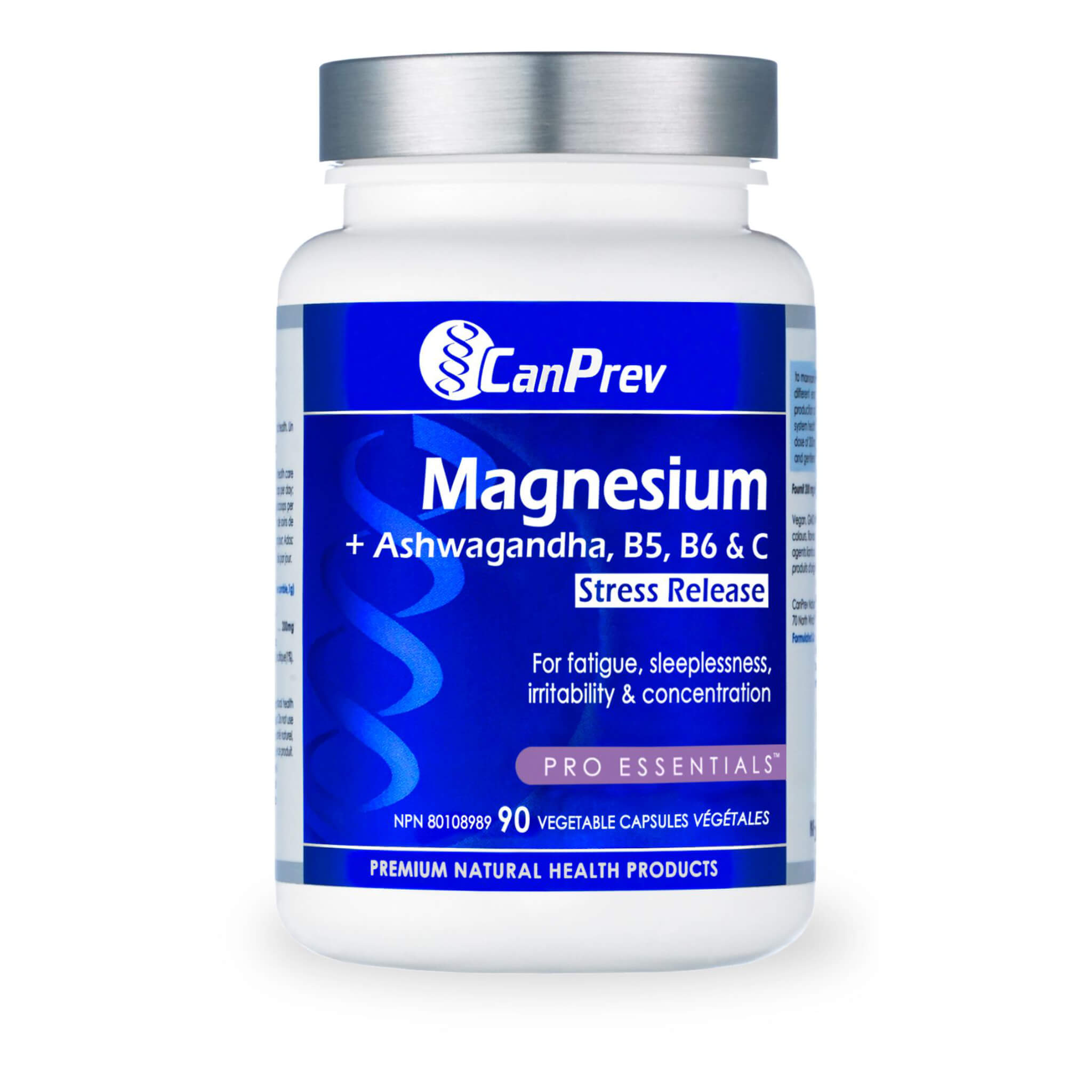 Optimum Health | CanPrev Magnesium Stress Release + Ashwagandha, B5, B6 & C